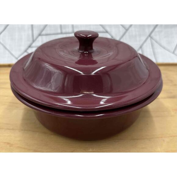 Pampered Chef | Kitchen | Pampered Chef Ceramic Cookware Burgundy With ...